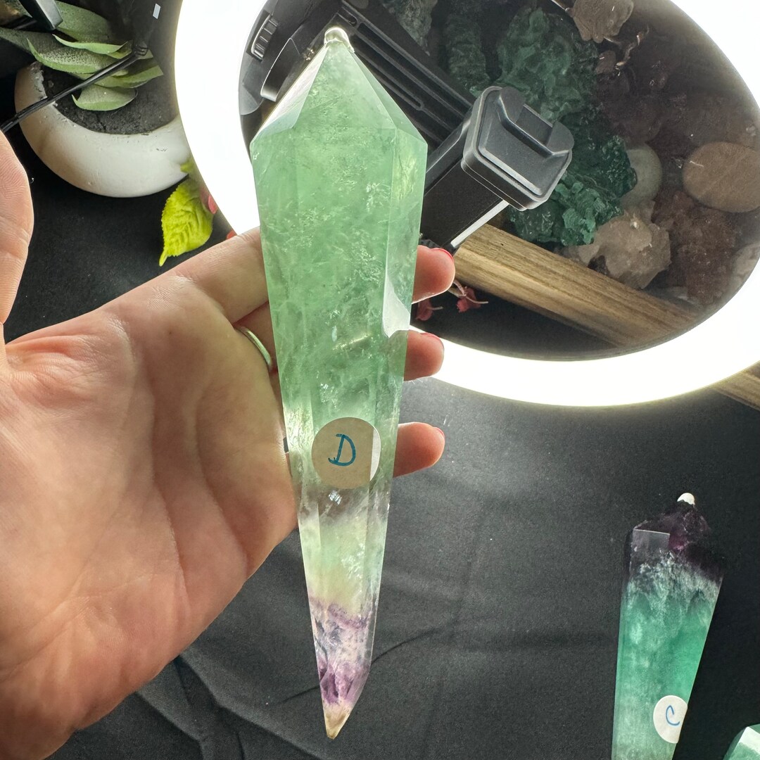 Large Fluorite Wands on Stands, Watermelon Fluorite Wands, Green Fluorite, Wand, Towers, Baja ...