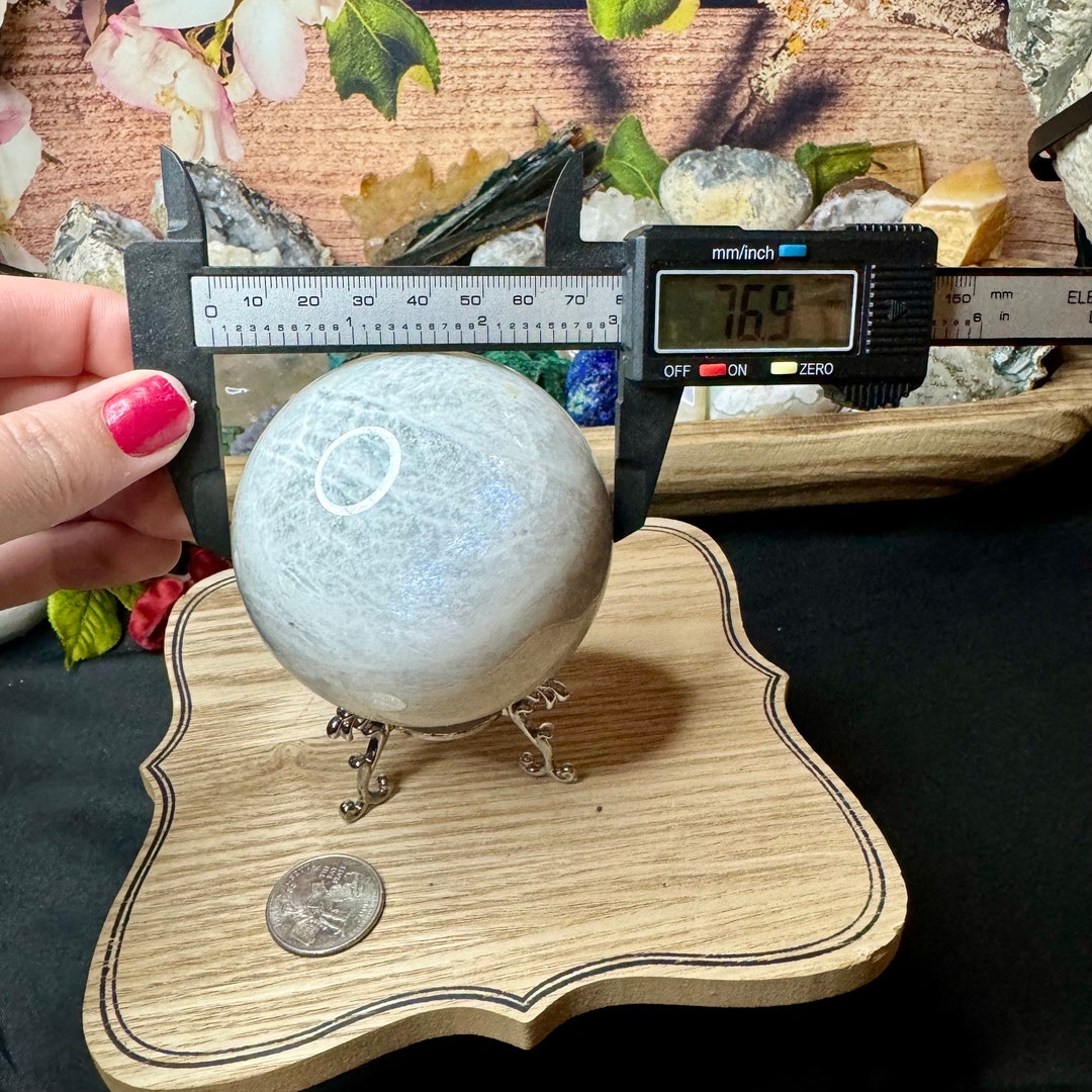 White Moonstone Sphere With Flash. 76.9mm, Flashy Moonstone, Moonstone ...
