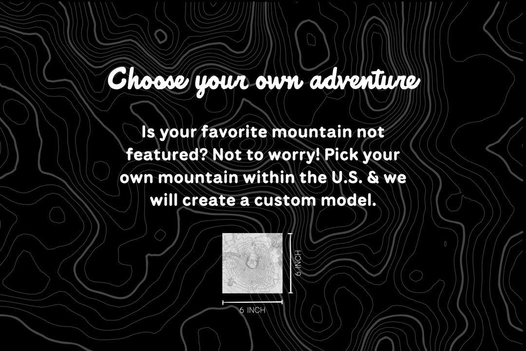 Custom Large 3D Mountain Model | Mountain Gift | Bookshelf/desk/wall ...