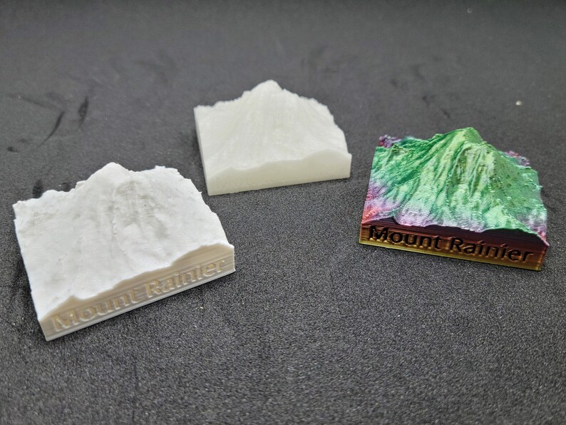 Mount Rainier 3D Model | Magnet | Desk Decor | Topographic | Car ...