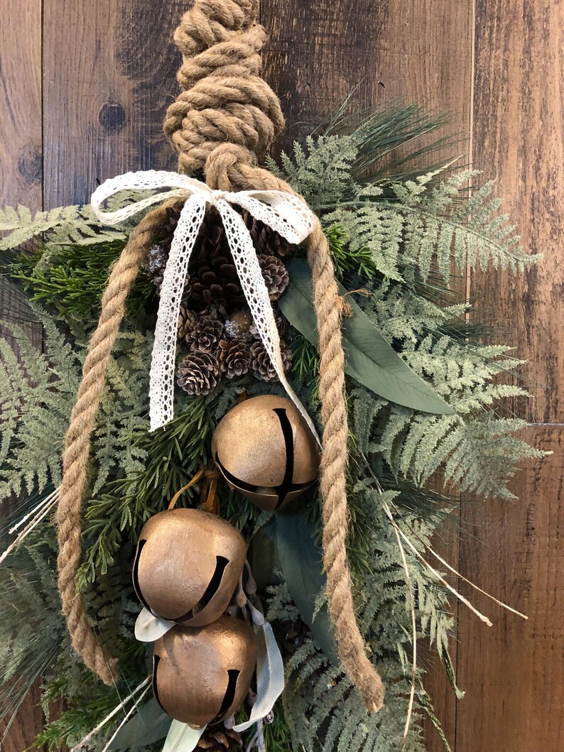 Rustic Winter Teardrop Swag/ Winter Swag for Front Door/ Western Wreath ...
