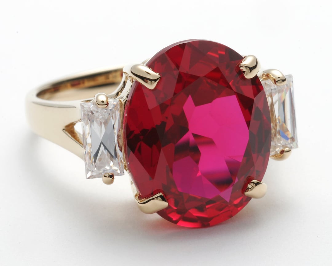 Greta Garbo Replica Ruby CZ Gold Ring - Etsy