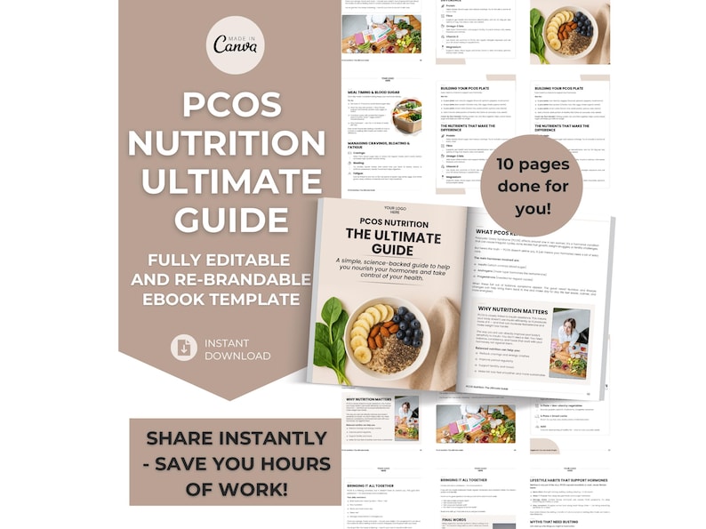PCOS Nutrition Guide | Editable Canva Ebook Template - Etsy