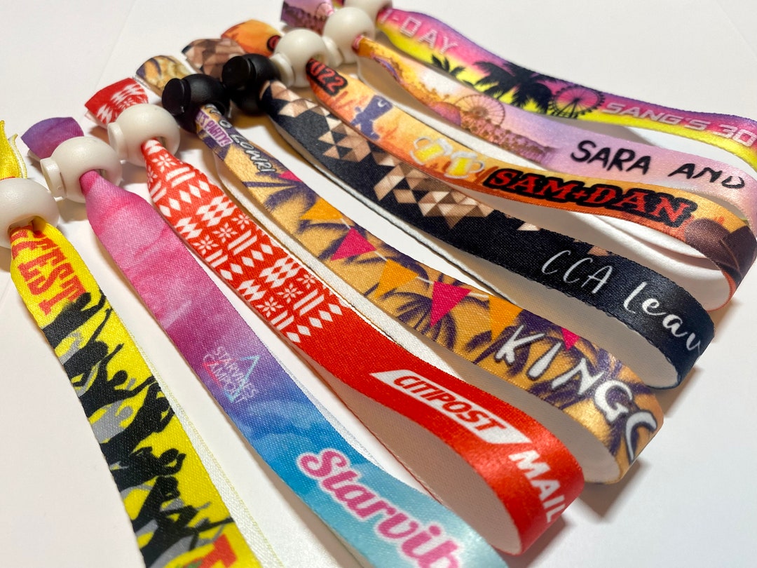 Personalized Wristbands With Adjustable Fasteners - Custom Fabric ...