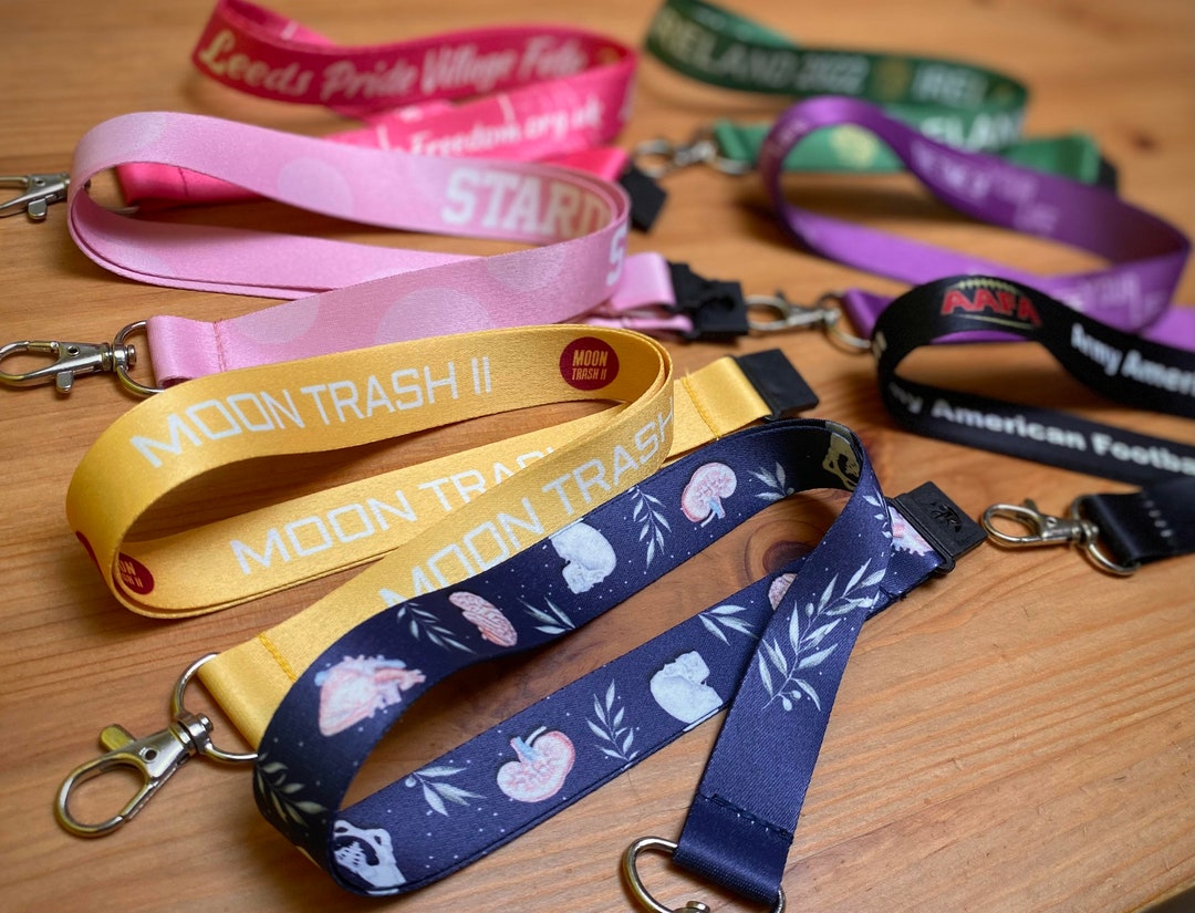 Custom Printed Lanyard: Full Color, Logo, Name, Safety Clip - Etsy