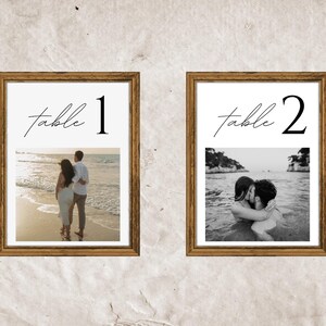 Photo Table Numbers, Wedding Table Cards, Personalized Photo Table ...