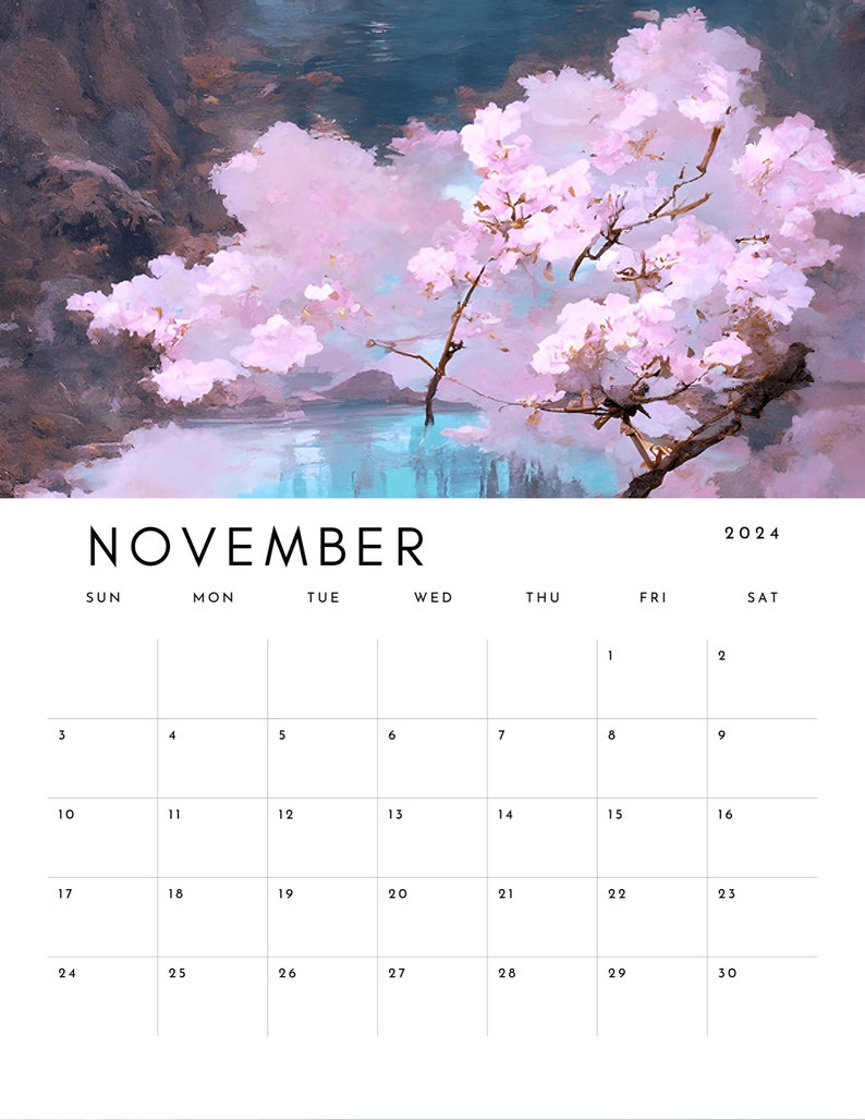 Japanese Sakura 2024 Calendar us/canada - Etsy Australia
