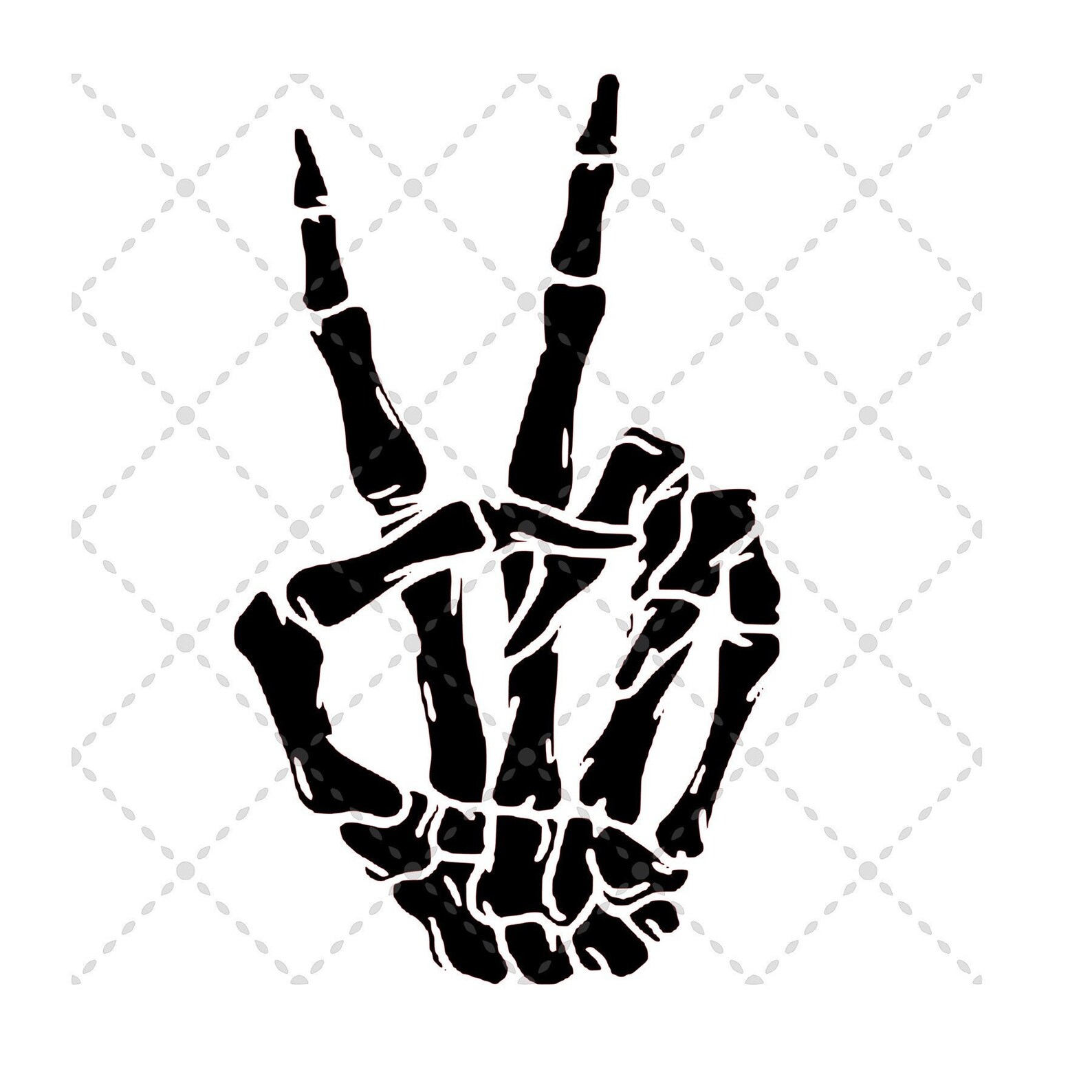 Skeleton Peace Sign Svg File | SVG PNG JPG | Silhouette & Cricut Cut ...
