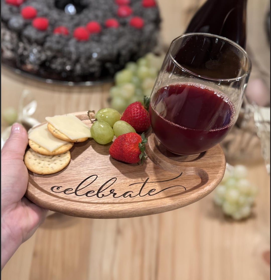 Appetizer Plate Set With Wine Holder, Wine Appetizer Plate, Cocktail ...