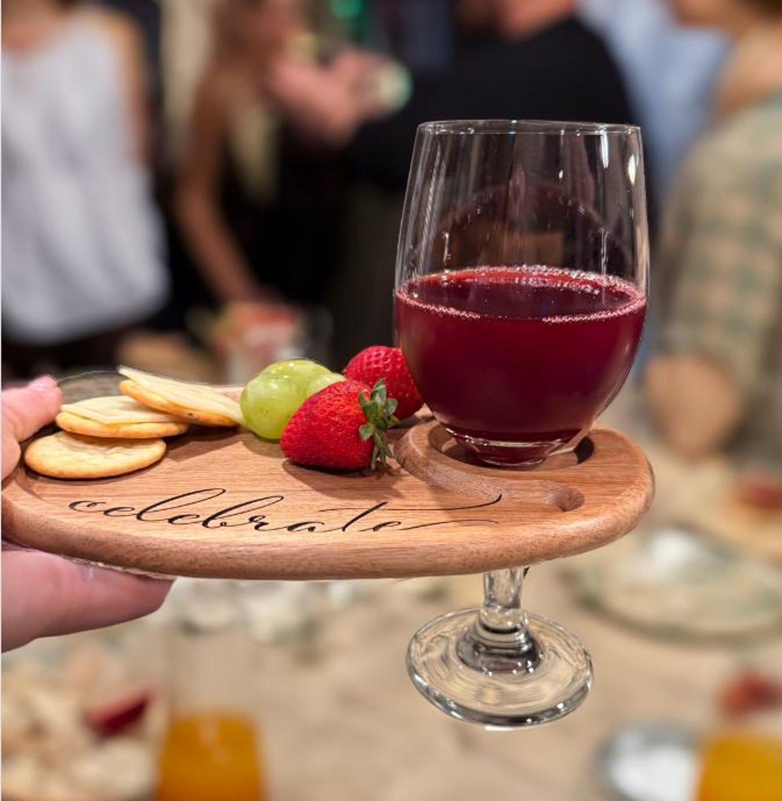 Appetizer Plate Set With Wine Holder, Wine Appetizer Plate, Cocktail ...