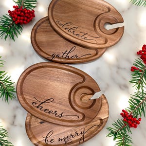 Appetizer Plate Set With Wine Holder, Wine Appetizer Plate, Cocktail ...