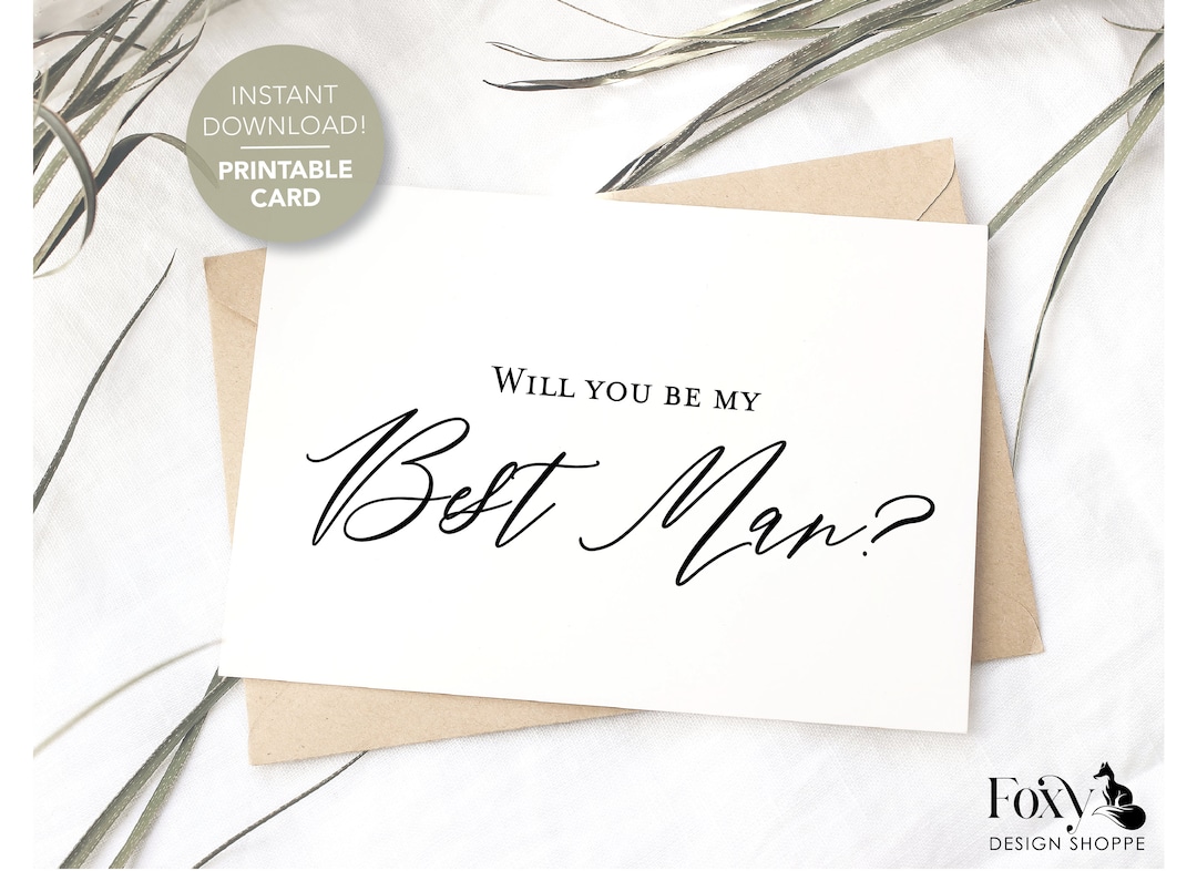 Proposal Card Best Man Proposal Card Printable Best Man Proposal Card ...