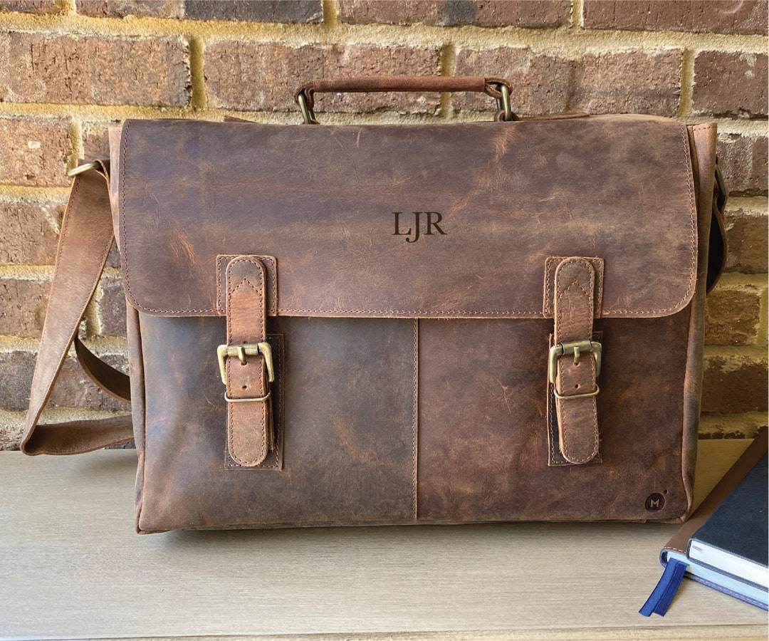 Mens Genuine Leather Laptop Bag Custom Mens Leather Messenger Bag ...