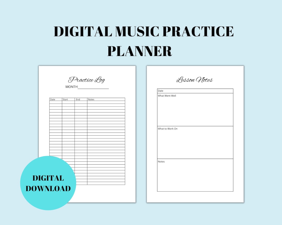 Music Practice Planner Printable for Musicians/music Students - Etsy