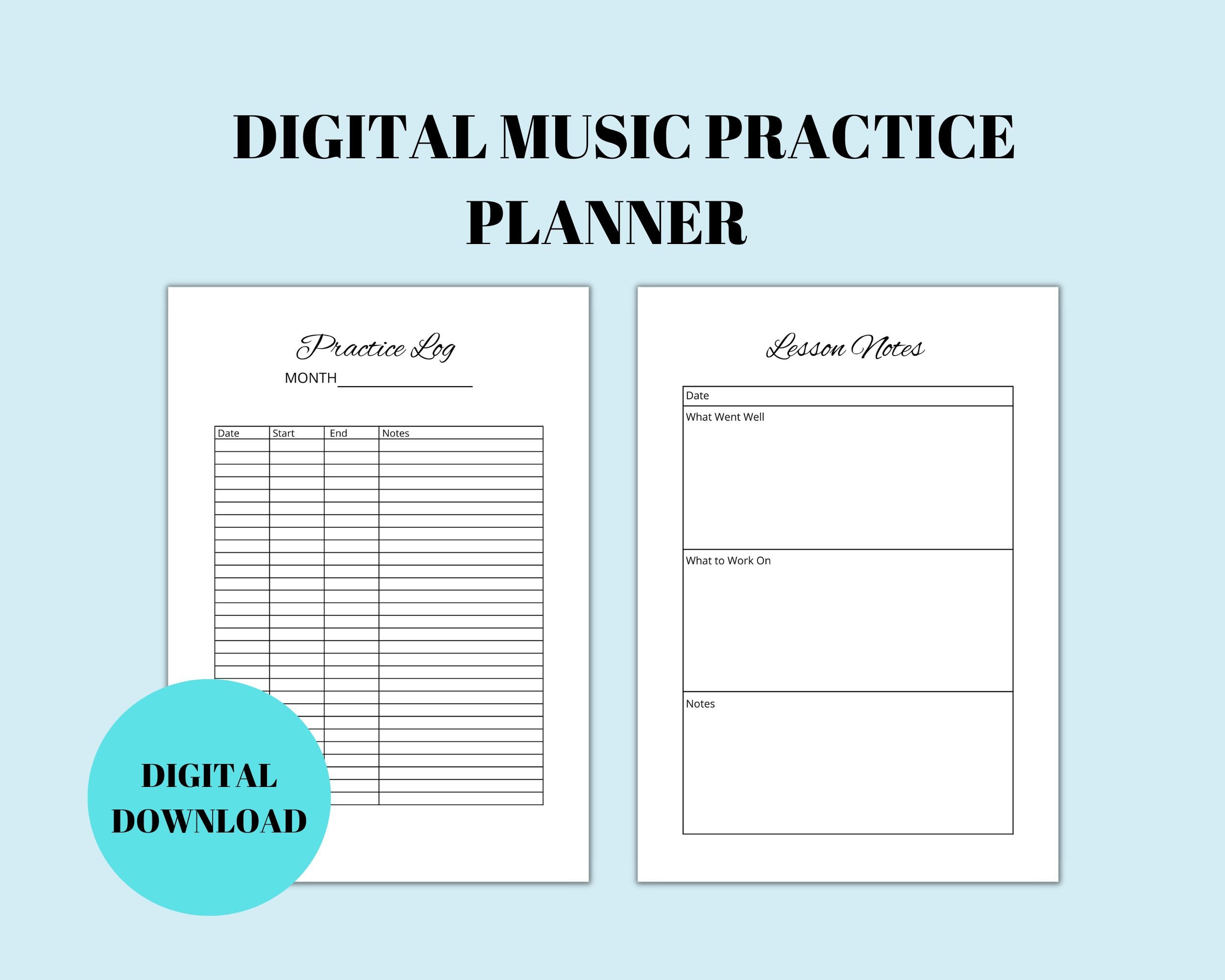 Music Practice Planner Printable for Musicians/music Students - Etsy