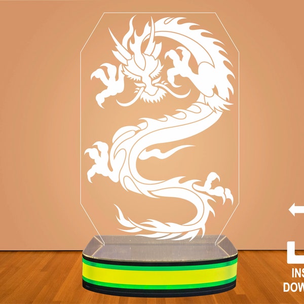 Dragon Led Light Svg - Etsy