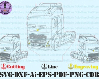 Volvo fh dibujo svg - Etsy México