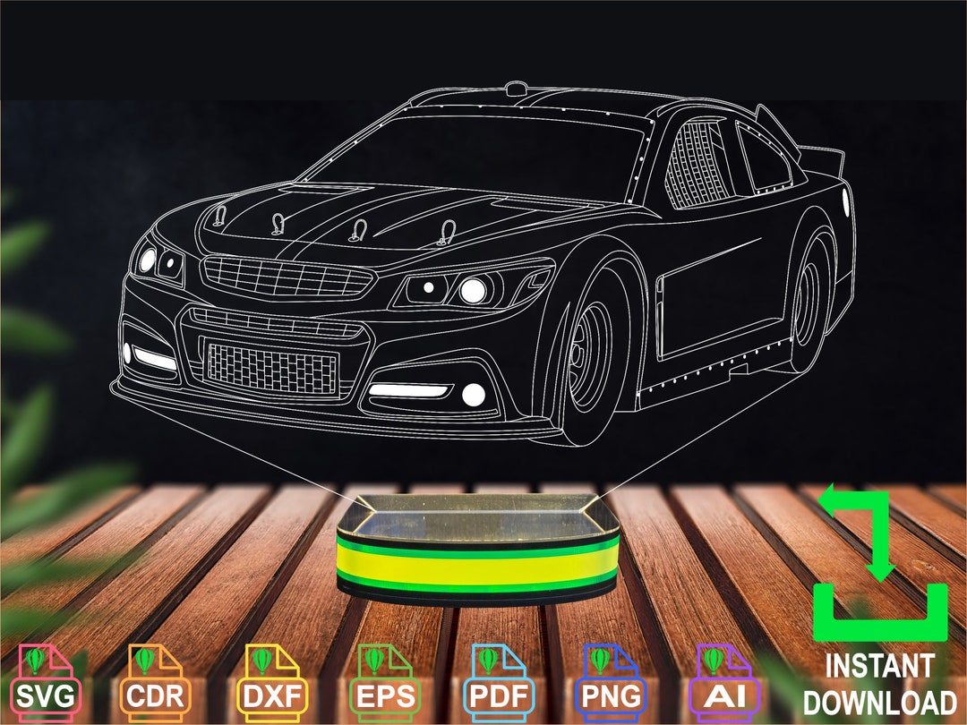 3D LED Illusion Lamp Ready Nascar Chevy SS Vector File. - Etsy
