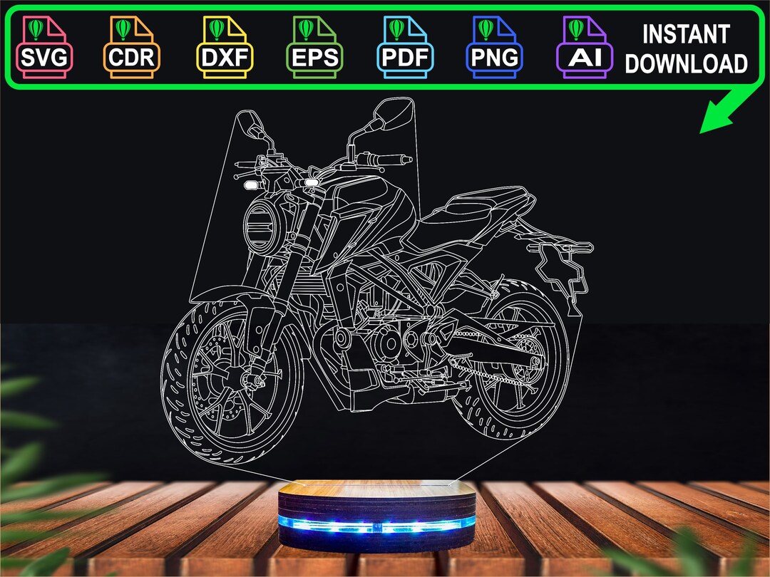 3D LED Illusion Lamp Ready Motorcycle Cbr 125r Vector File. - Etsy