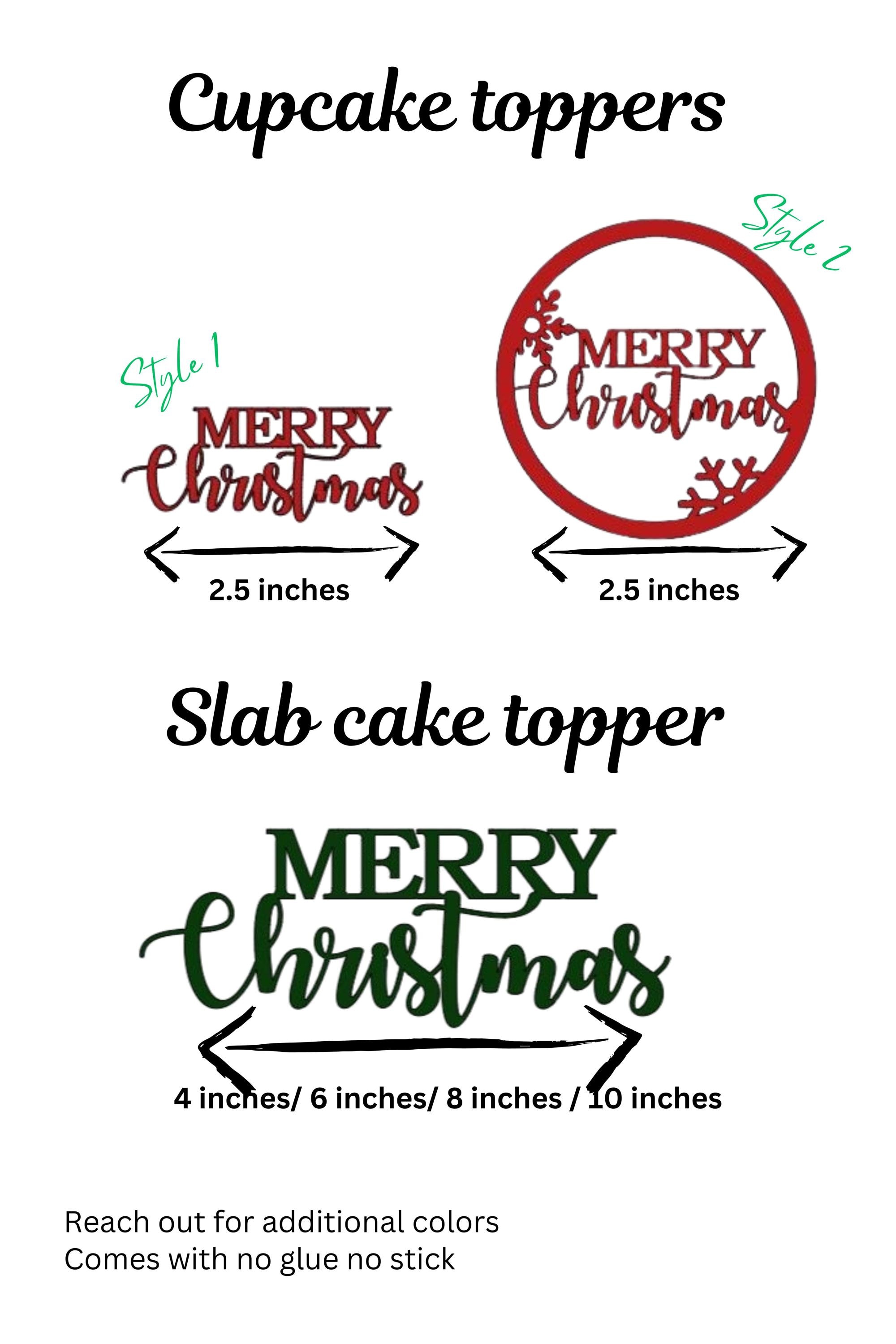 Christmas Cake Toppers, Cupcake Toppers, Xmas Decorations, Slab Cake ...