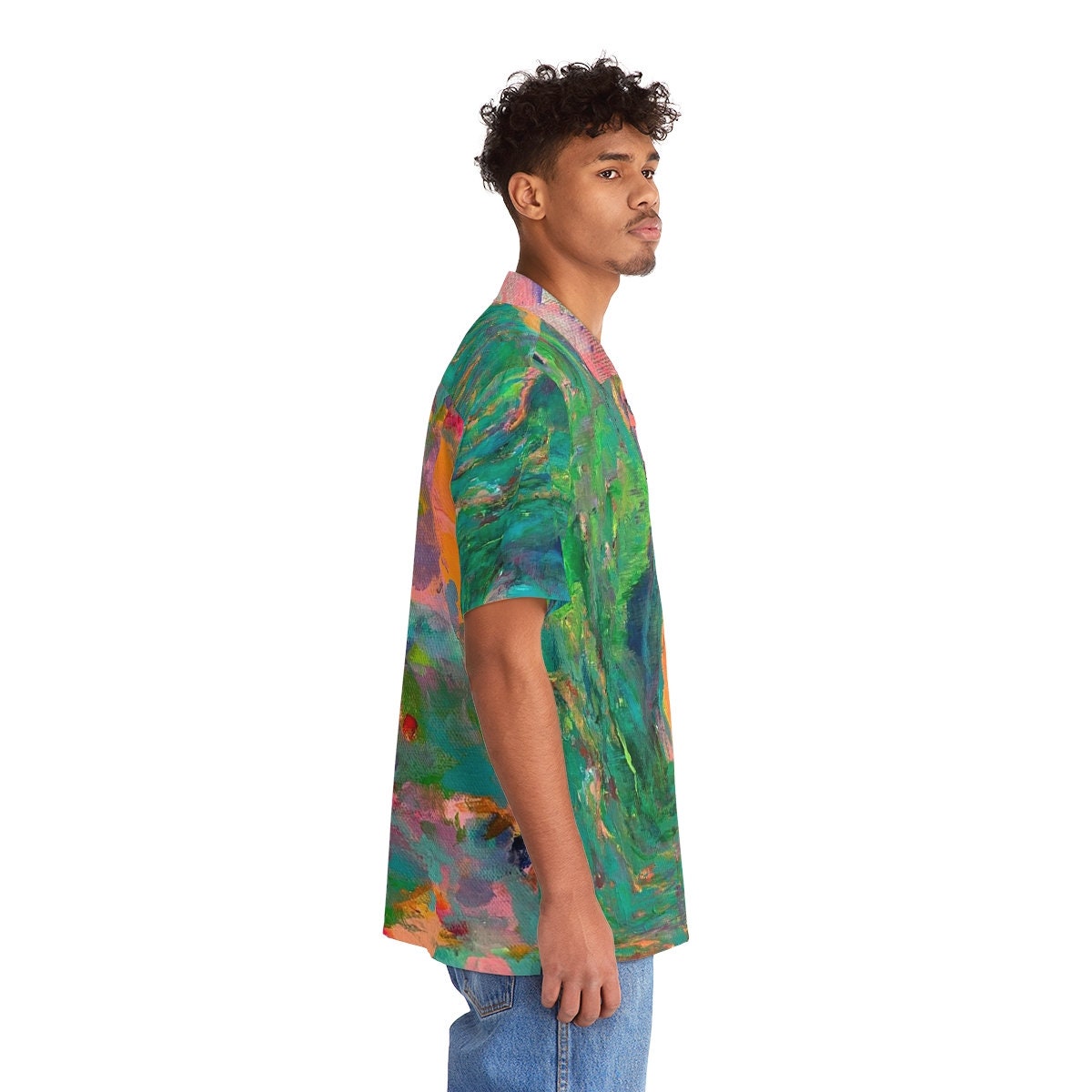 Colorful Unique Button up Short Sleeve Shirt, Party T-shirt Wearable ...