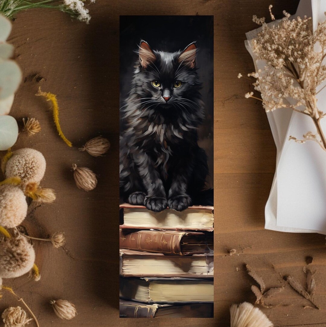 Gothic Black Cat Bookmark/halloween Bookish Gifts for Readers - Etsy
