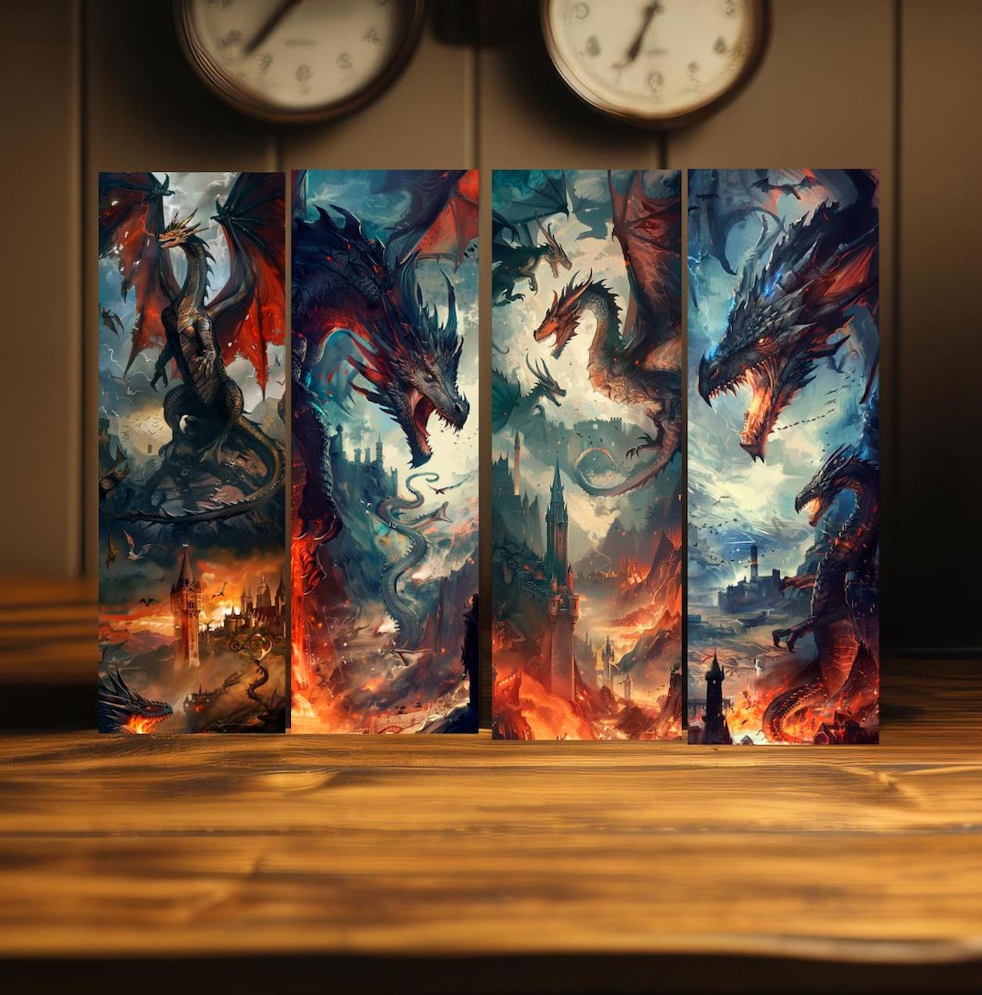 Castle Dragon Bookmark Set/fantasy Page Marker/dragon Lover Gift ...
