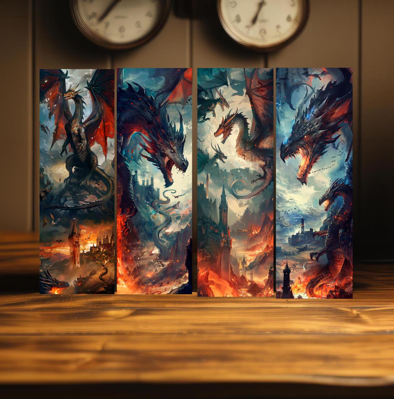 Castle Dragon Bookmark Set/fantasy Page Marker/dragon Lover Gift ...