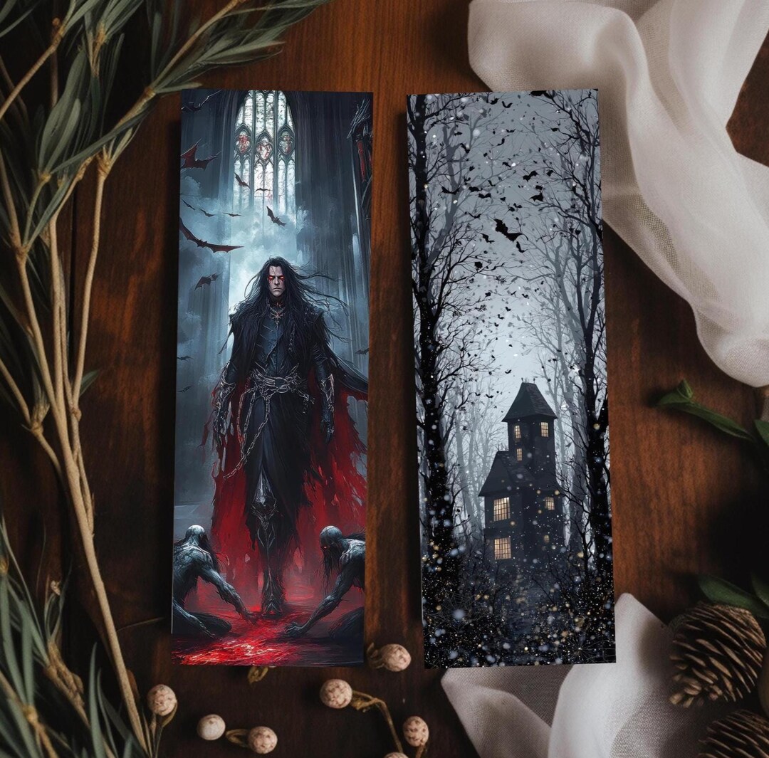 Handsome Vampire and Haunted Mansion Bookmark Set/dark Romance/bookish ...