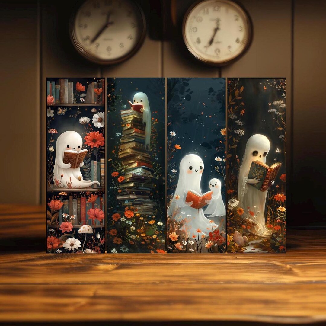 Whimsical Ghost Reading Bookmark Set/reader Halloween Gift Bundle ...