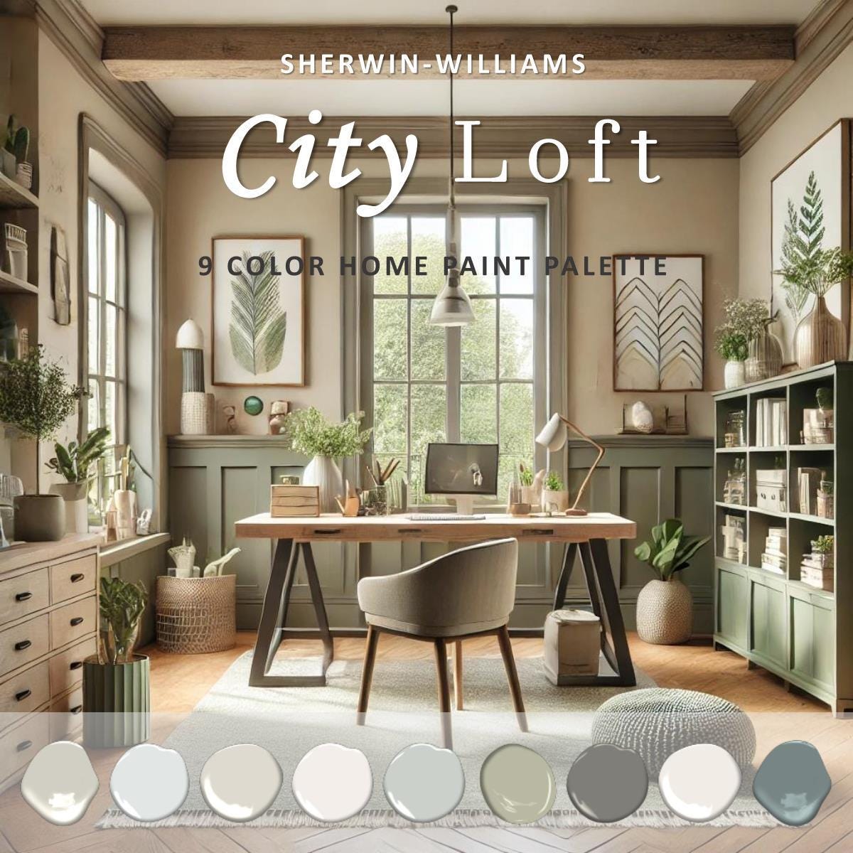 City Loft Paint Color Palette, Sherwin Williams, City Loft Vs Agreeable ...