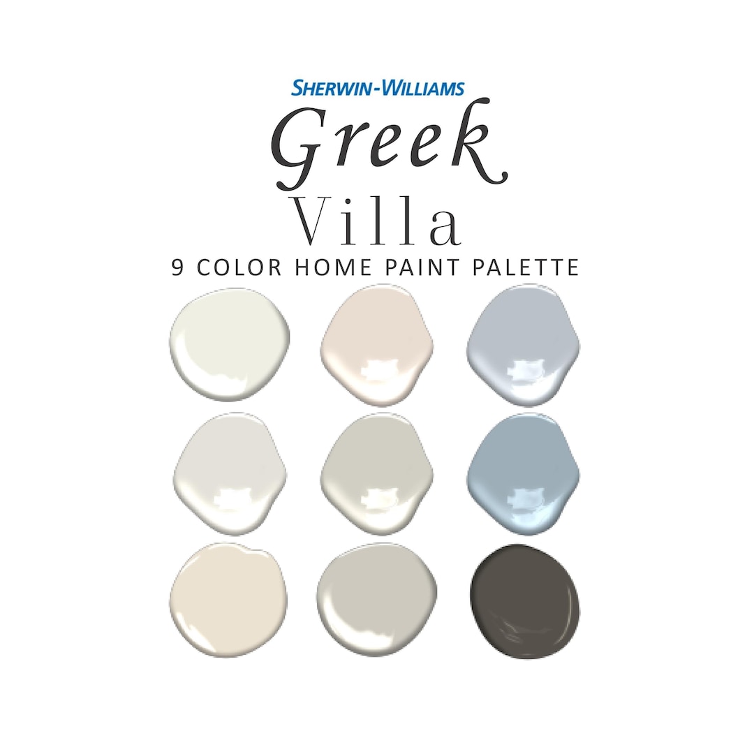 Sherwin Williams Greek Villa Paint Color Palette, Best White for ...