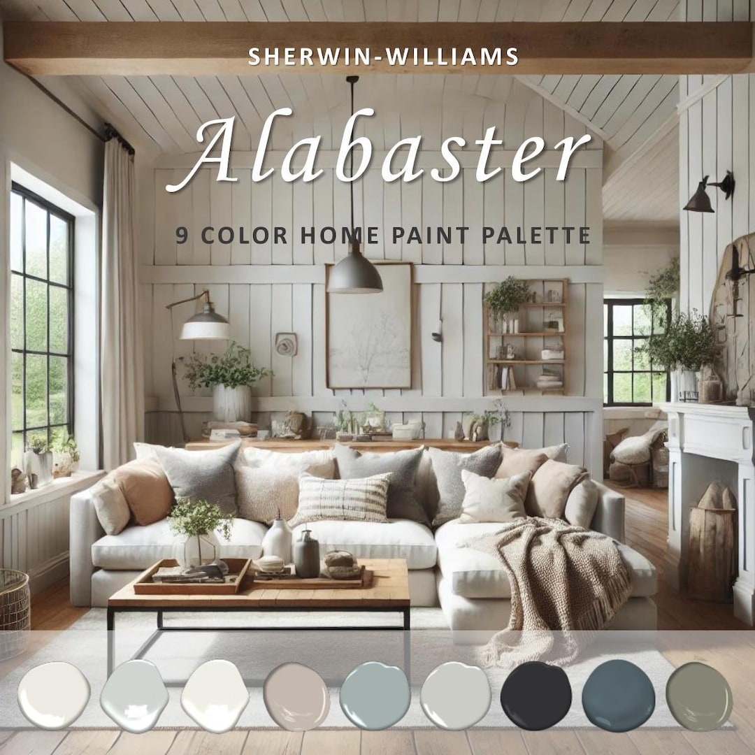 Alabaster Paint Color Palette, Sherwin Williams, Best White, Alabaster ...
