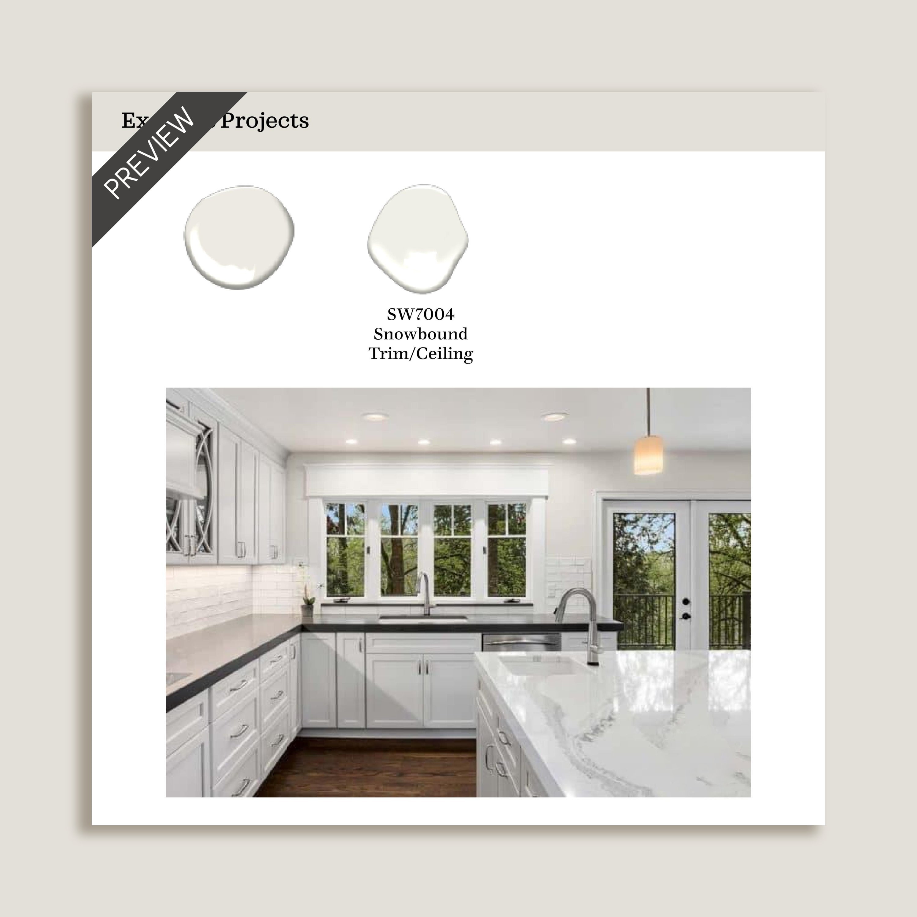 Sherwin Williams Snowbound Paint Color Palette, Snowbound Undertone ...