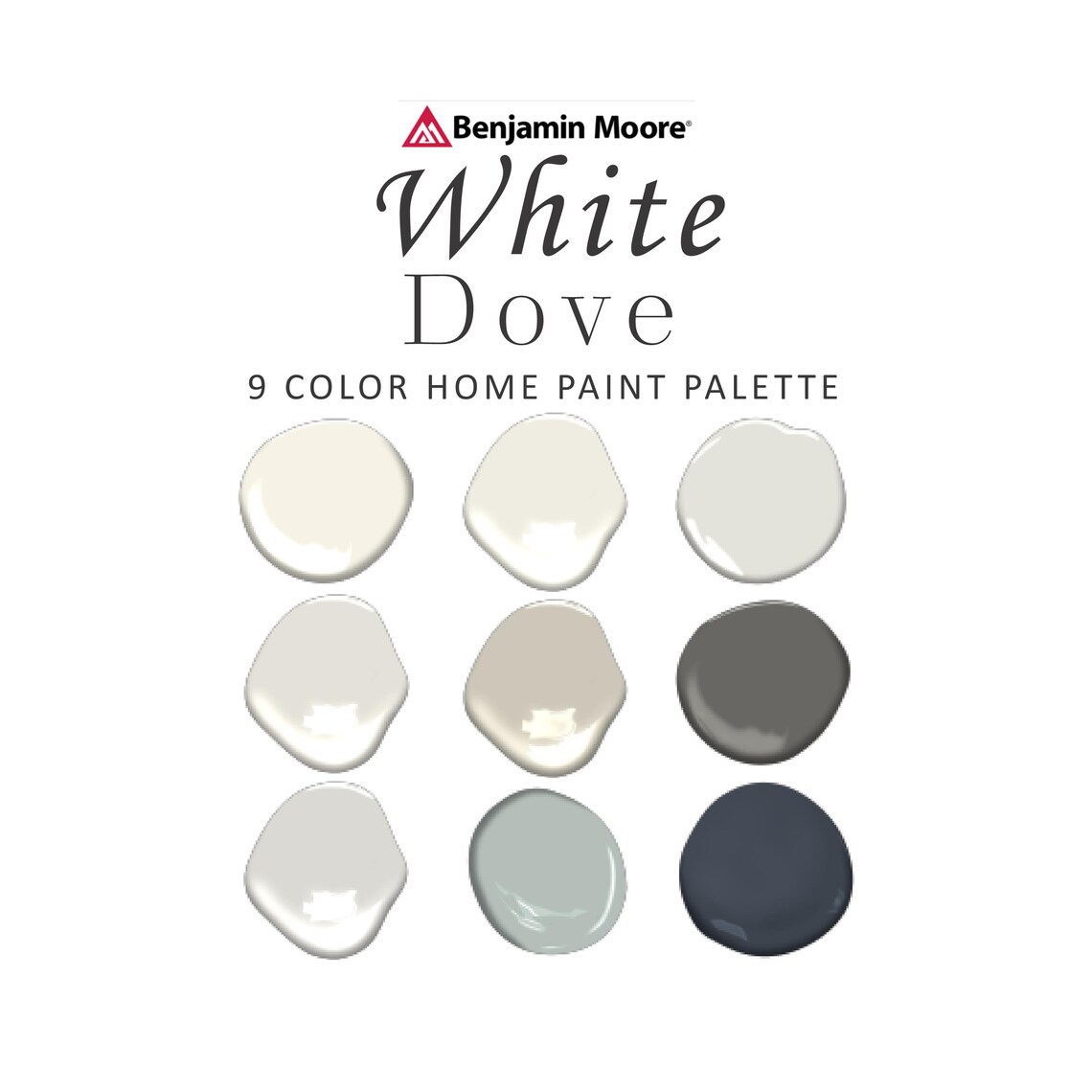 Benjamin Moore White Dove Paint Color Palette, Best Whites, Undertone ...