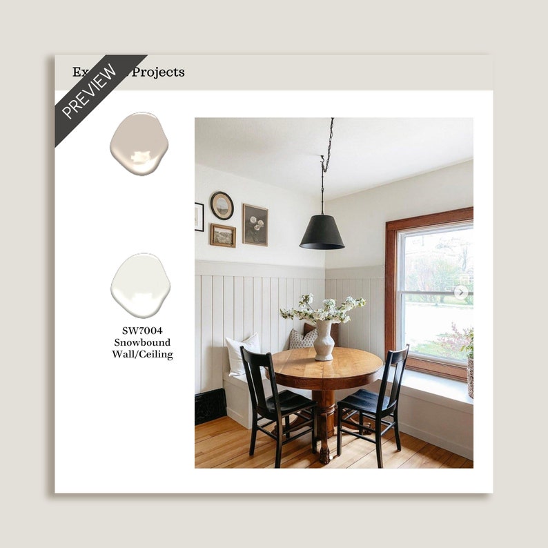 Sherwin Williams Snowbound Paint Color Palette, Snowbound Undertone ...