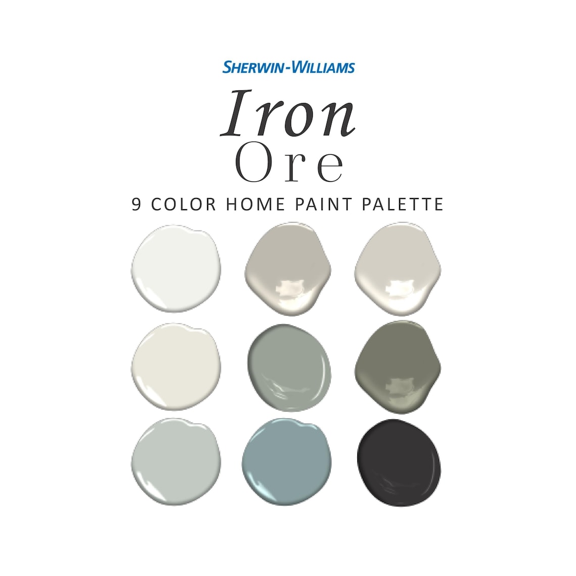 Sherwin Williams Iron Ore Paint Color Palette, Iron Ore Cabinets ...