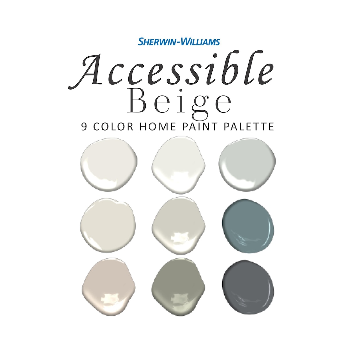 Sherwin Williams Accessible Beige Paint Color Palette, Cabinet ...