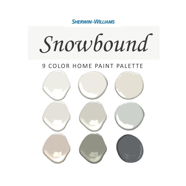 Sherwin Williams Snowbound Color Palette - Etsy