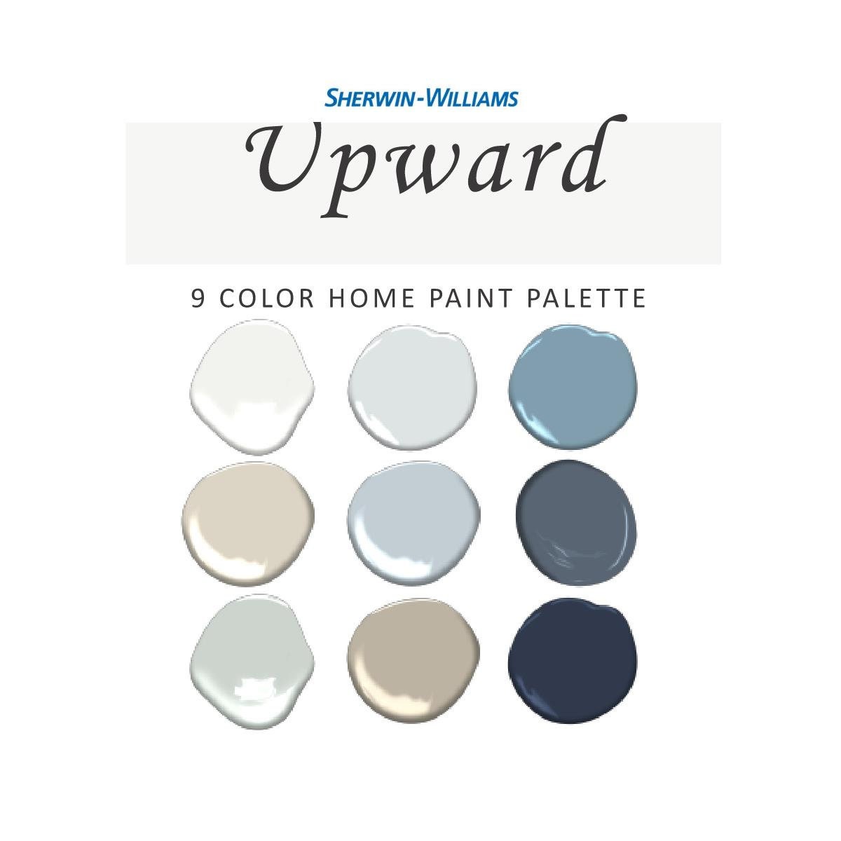 Sherwin Williams Upward Paint Color Palette, Upward Bathroom, Upward ...