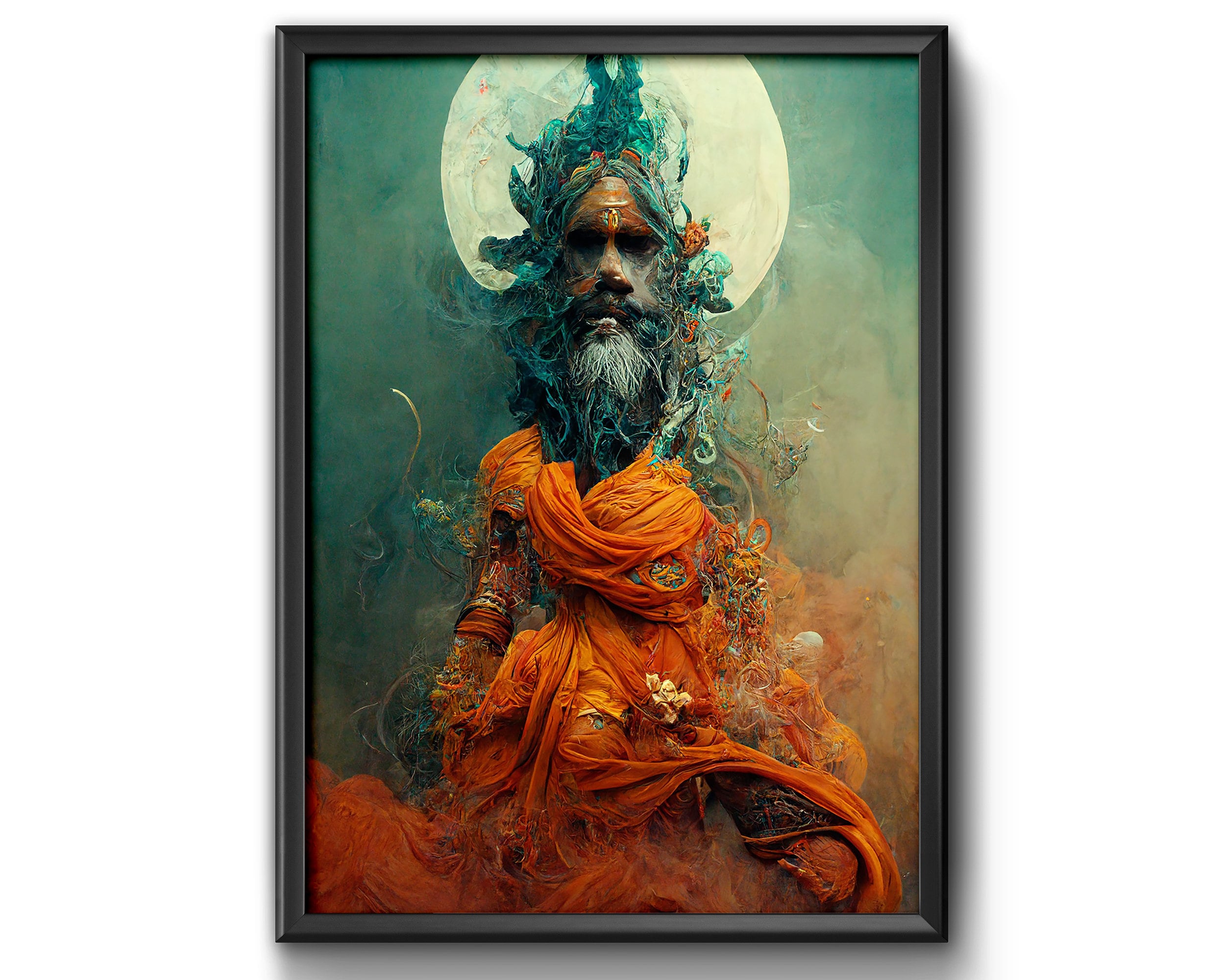 Sadhu Shaman Ai Generated Printable Wall Art, Spiritual Wall Art ...