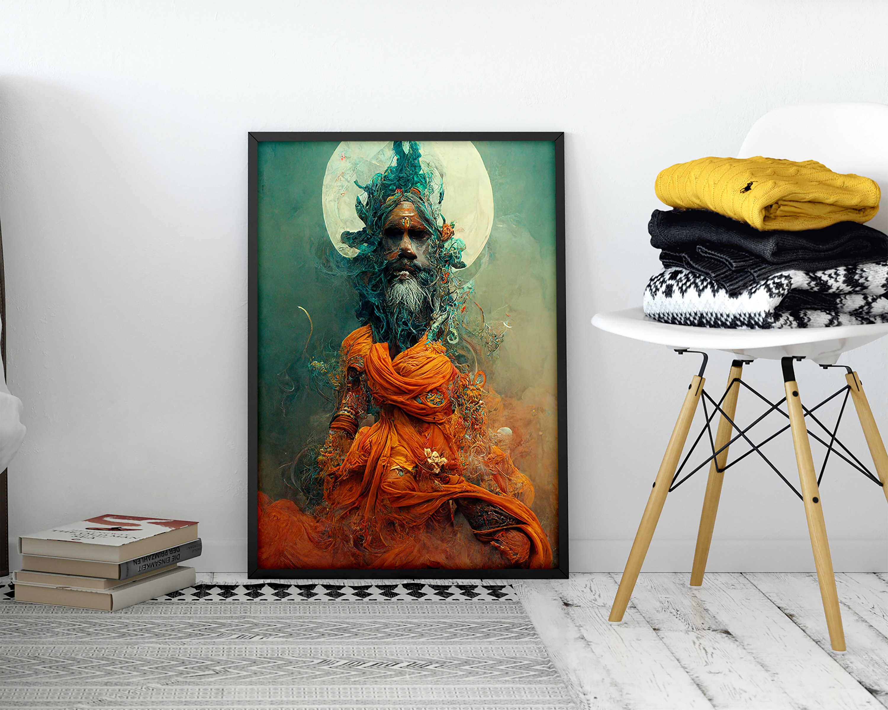 Sadhu Shaman Ai Generated Printable Wall Art, Spiritual Wall Art ...