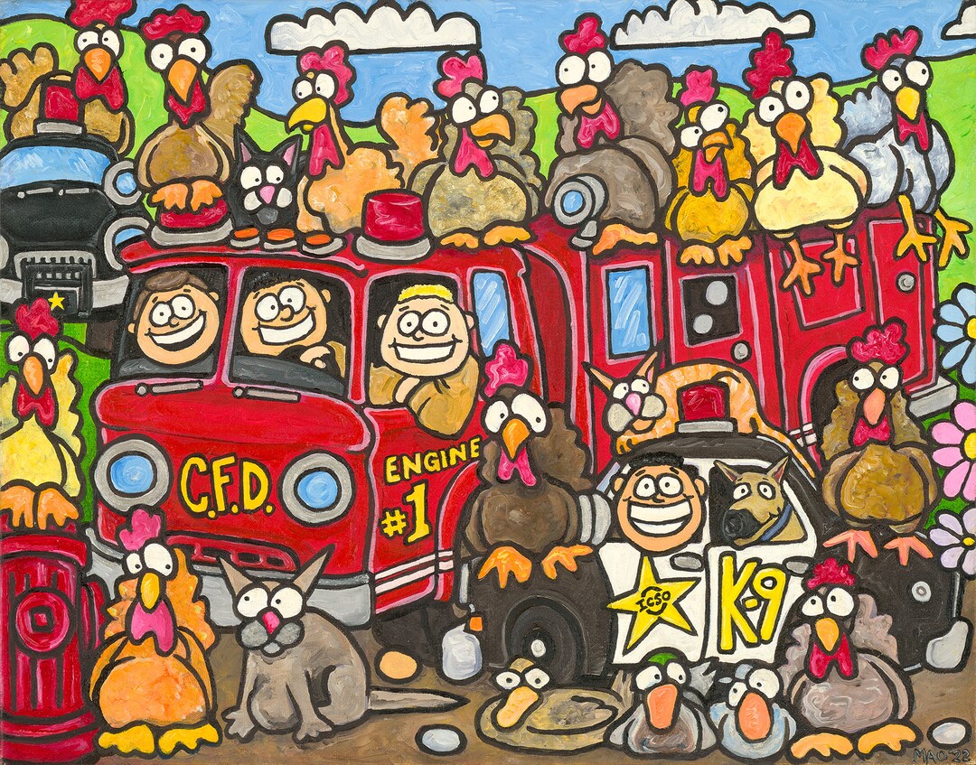 Fire Truck, Cop Car, K-9, Chickens, Cats - Etsy