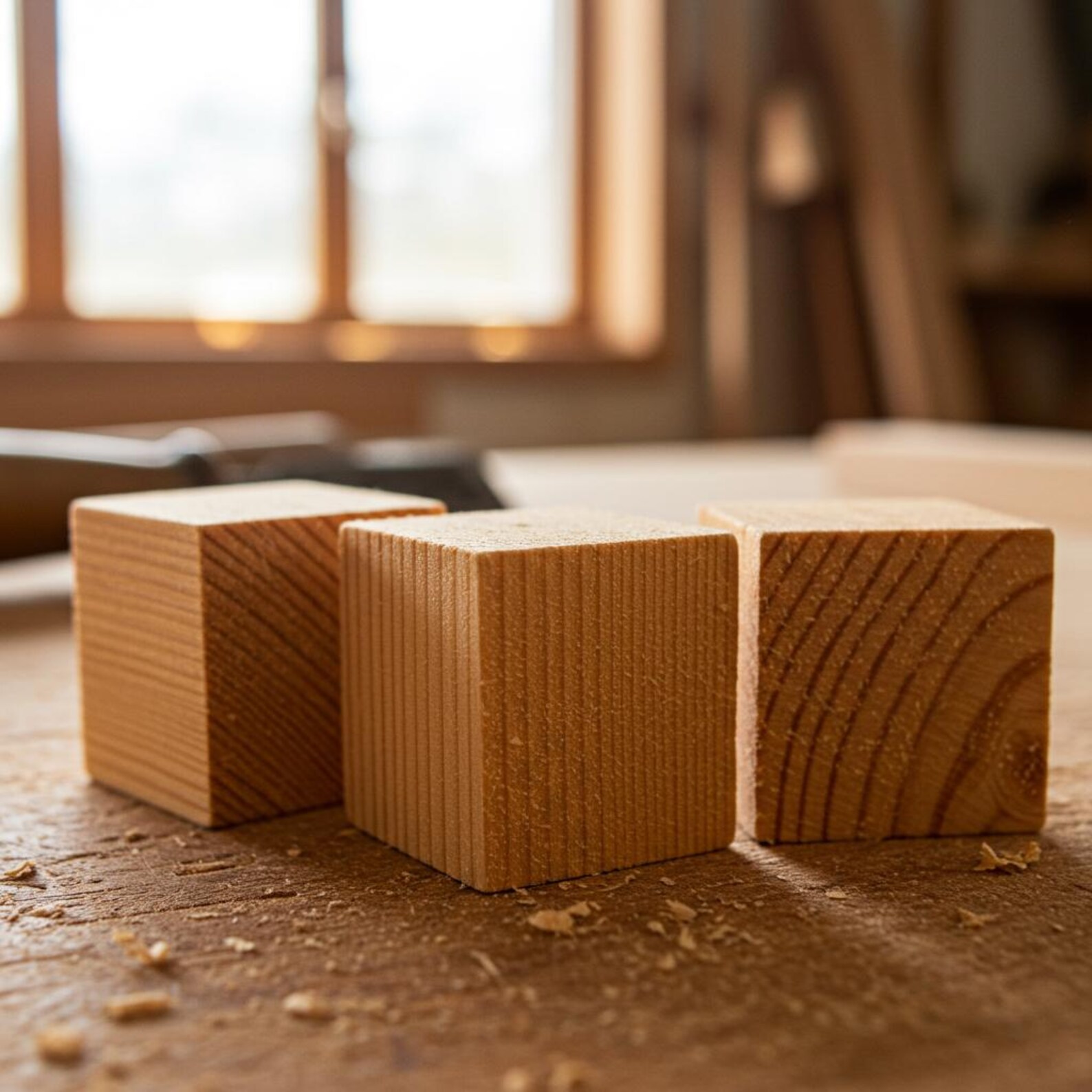 Set of 4 Unfinished Pine Wood Cubes 8 × 8 × 8 Cm | Paintable, Stainable ...