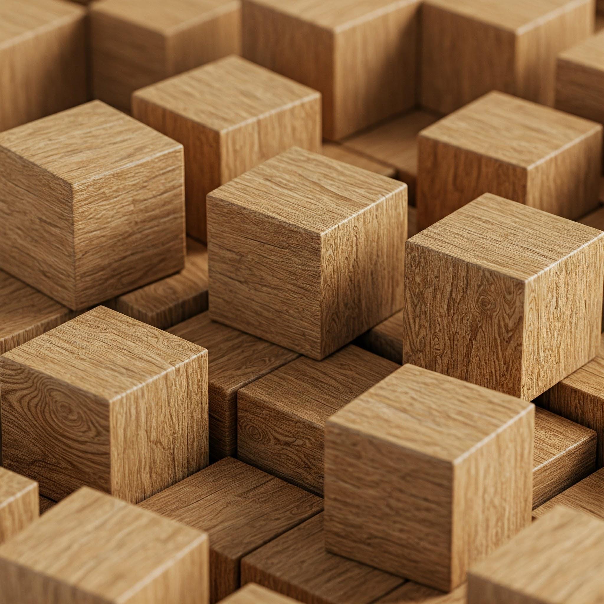 Set of 4 Unfinished Pine Wood Cubes 8 × 8 × 8 Cm | Paintable, Stainable ...