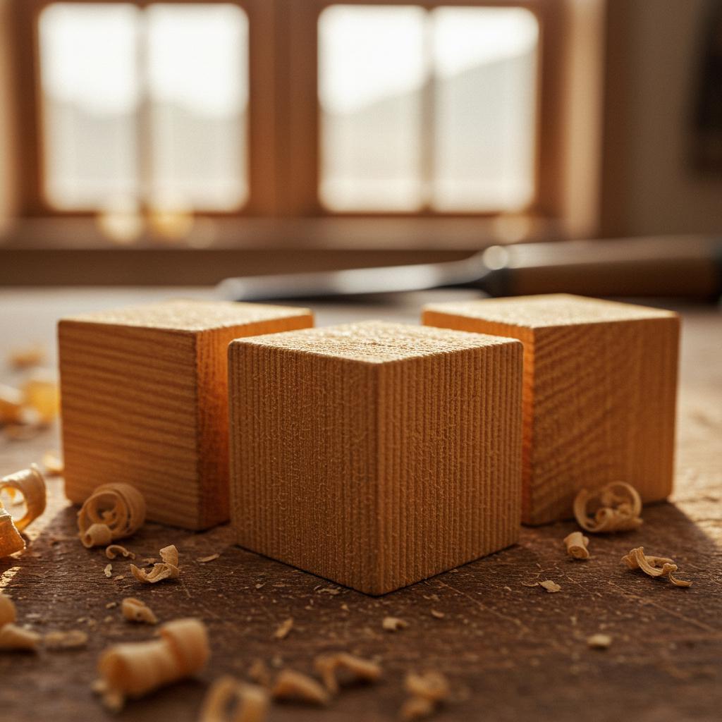 Set of 4 Unfinished Pine Wood Cubes 8 × 8 × 8 Cm | Paintable, Stainable ...