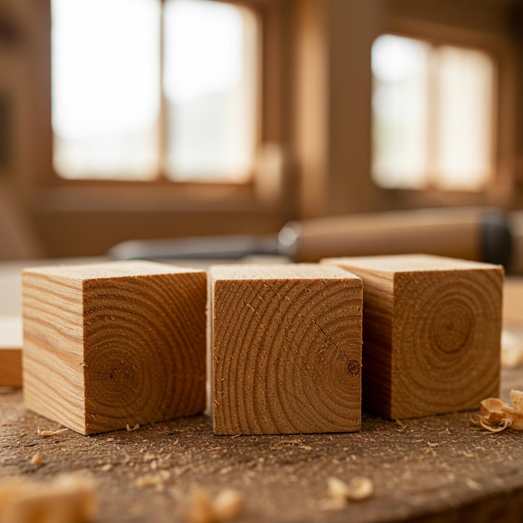 Set of 4 Unfinished Pine Wood Cubes 8 × 8 × 8 Cm | Paintable, Stainable ...