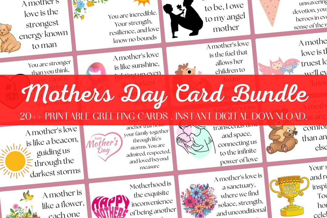 20+ Mother's Day Greeting Card Bundle || Birthdays, Gifts, for Mom ...