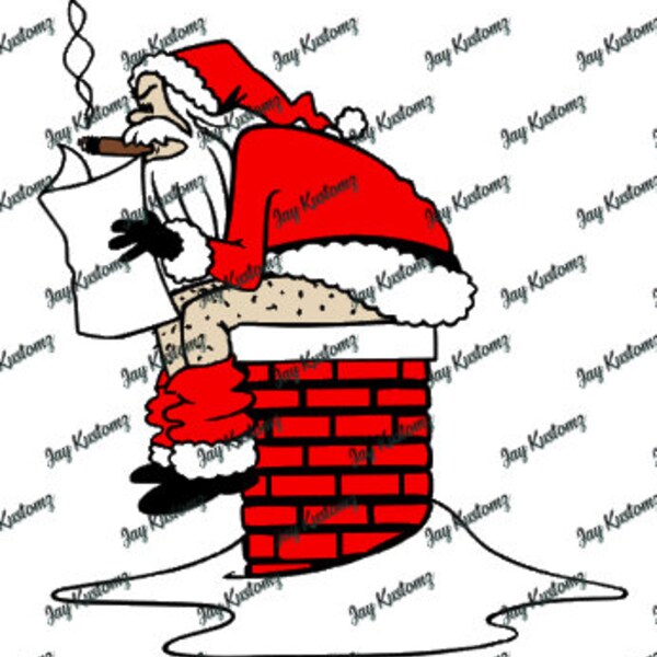 Santa Pooping in Chimney Svg - Etsy