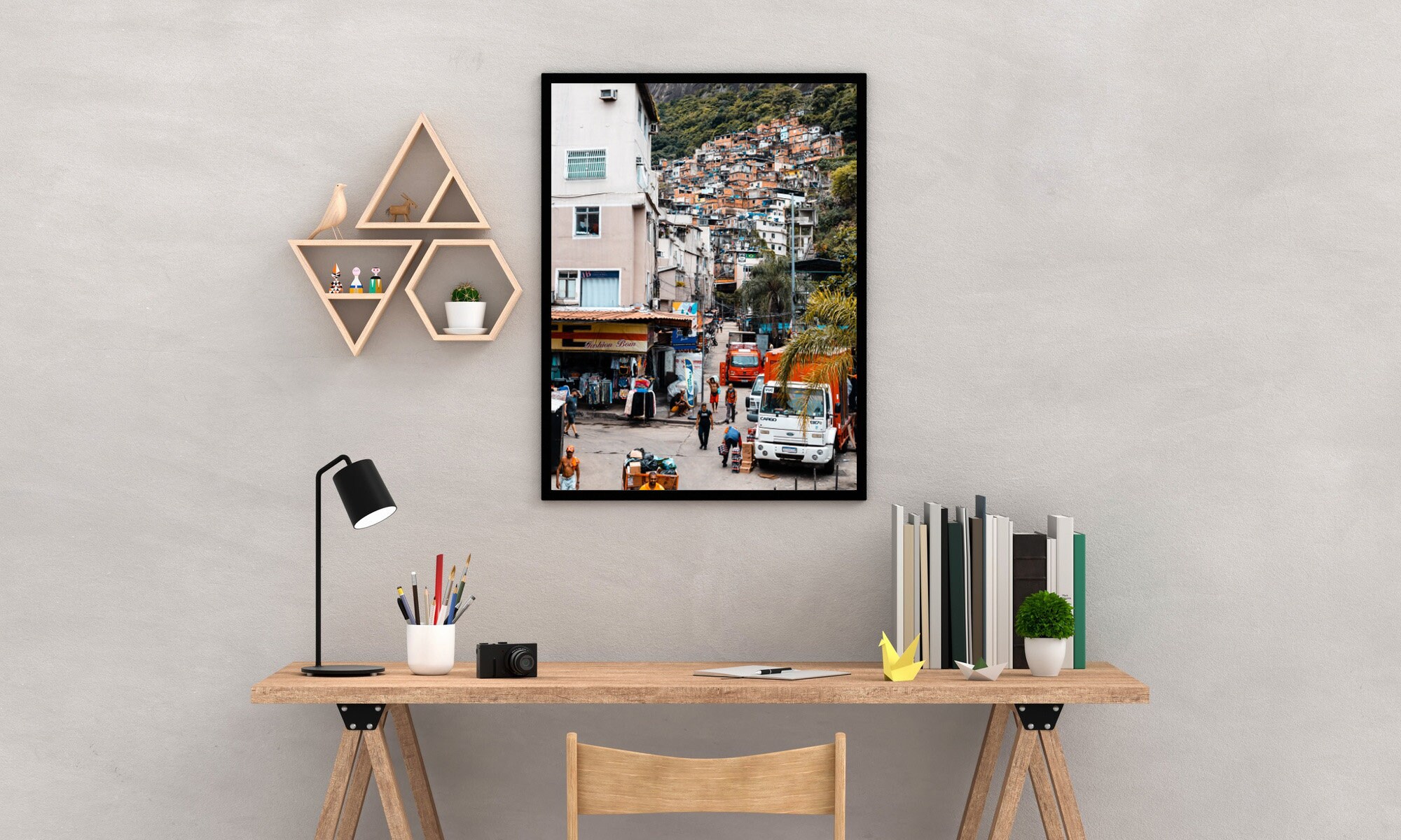 Busy Street in Rocinha | Rio De Janeiro Poster, Favela Art, Brazil ...